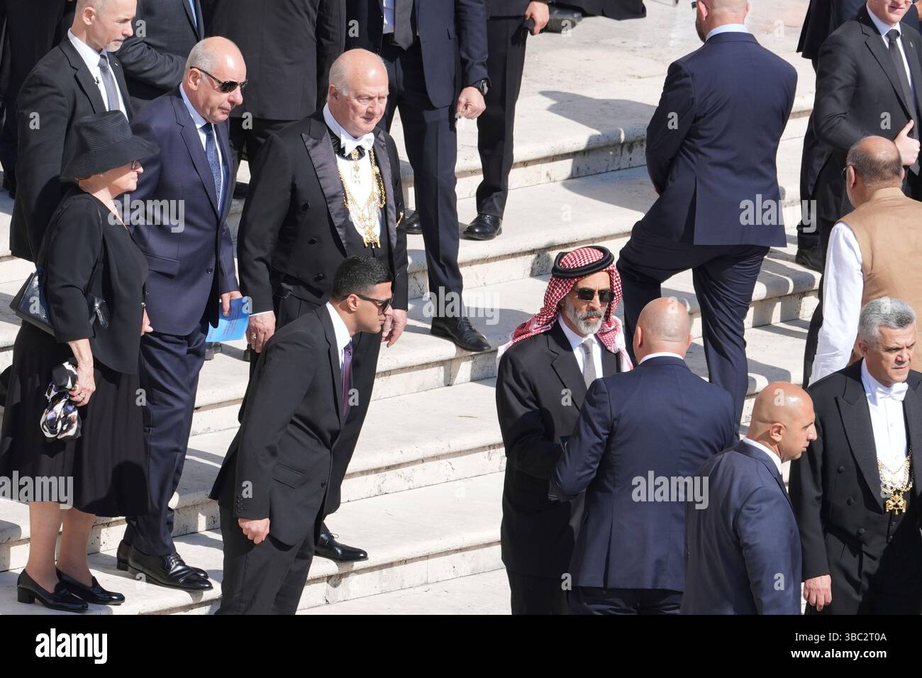 Jordan's Prince Ghazi bin Mohammad, center right, is greeted as he ...