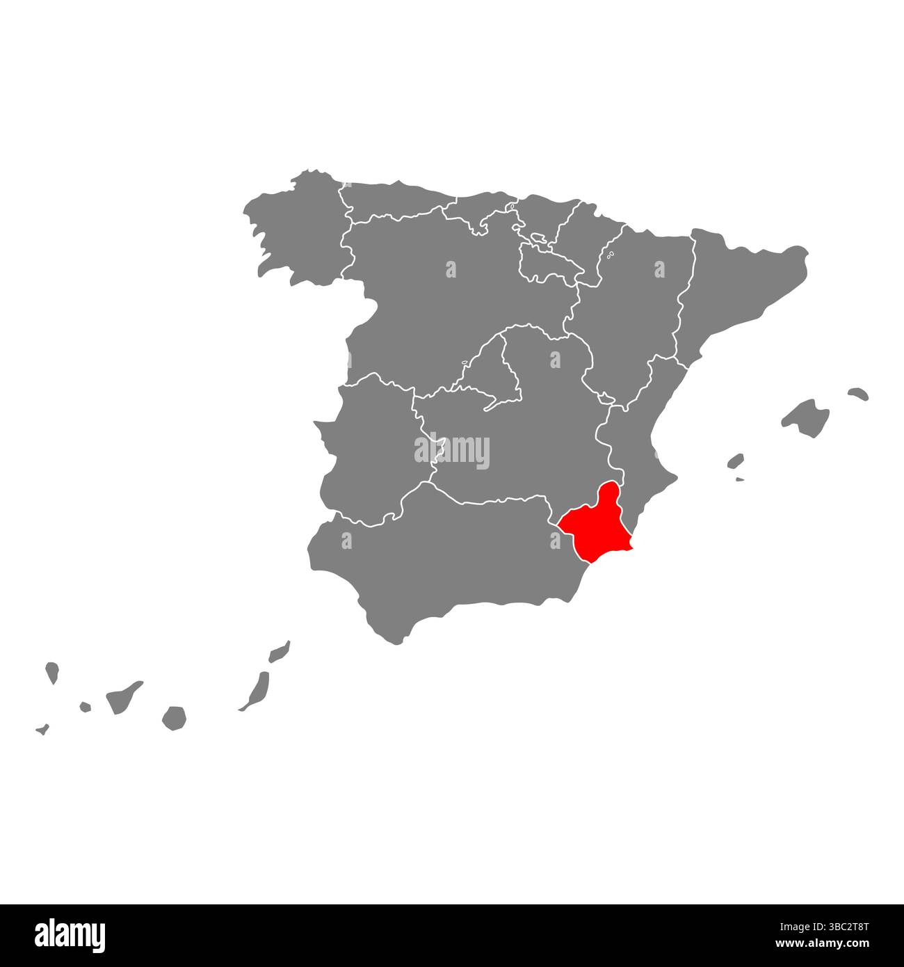 Murcia of Spain map symbol shape, travel web flat vector illustration ...