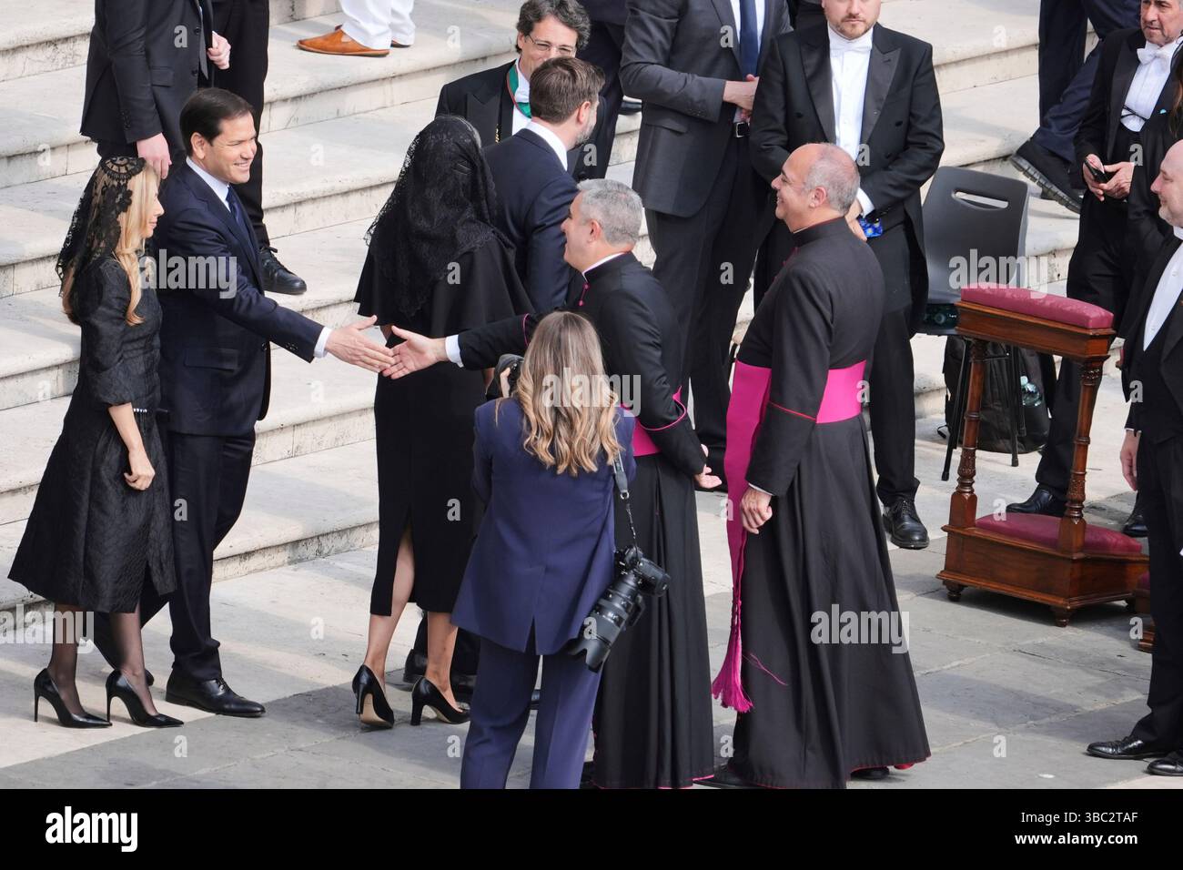 U.S. Secretary of State Marco Rubio, second left, and his wife Jeanette ...