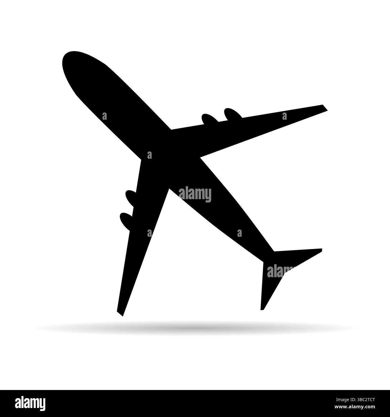 Airplane travel shadow symbol, plane design shape icon, aeroplane fly ...