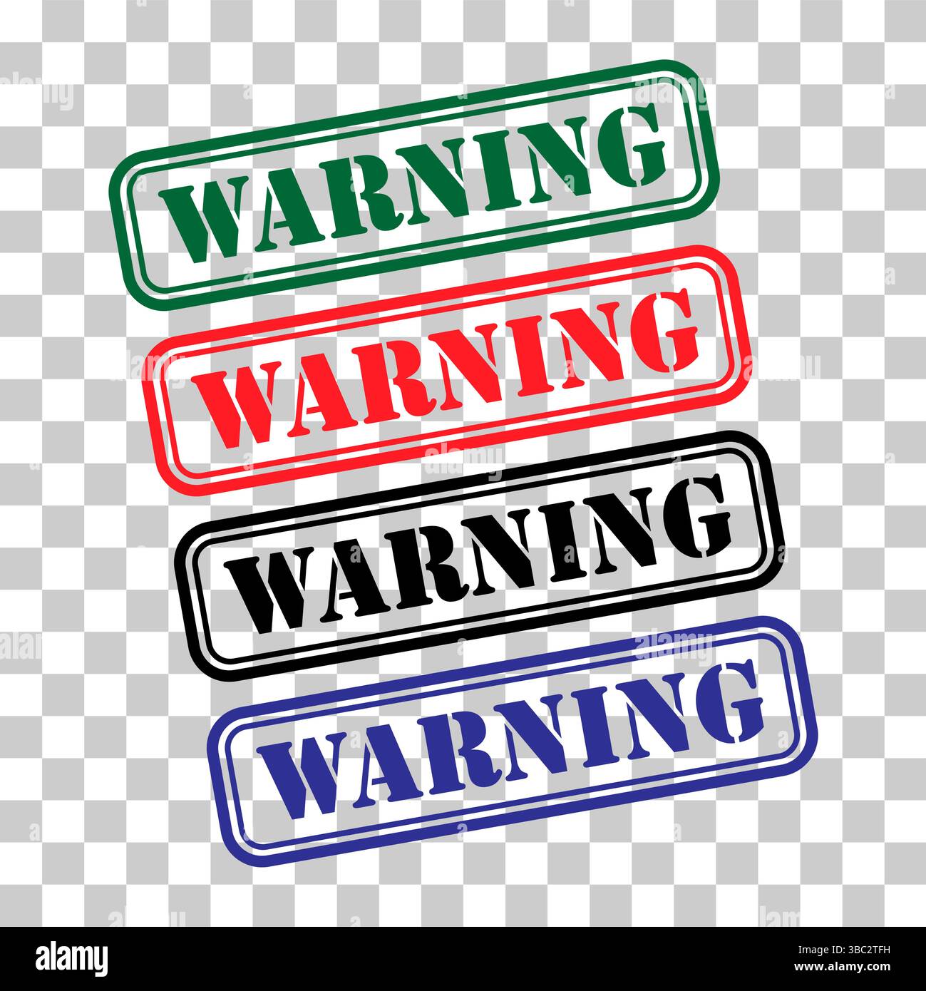 Set of Warning stamp symbol, label sticker sign button, text banner ...