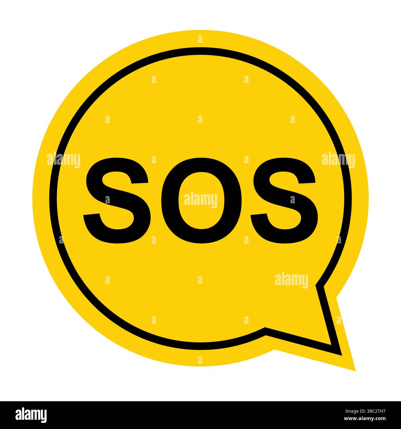 SOS help icon, safety support alert flat design, save vector ...