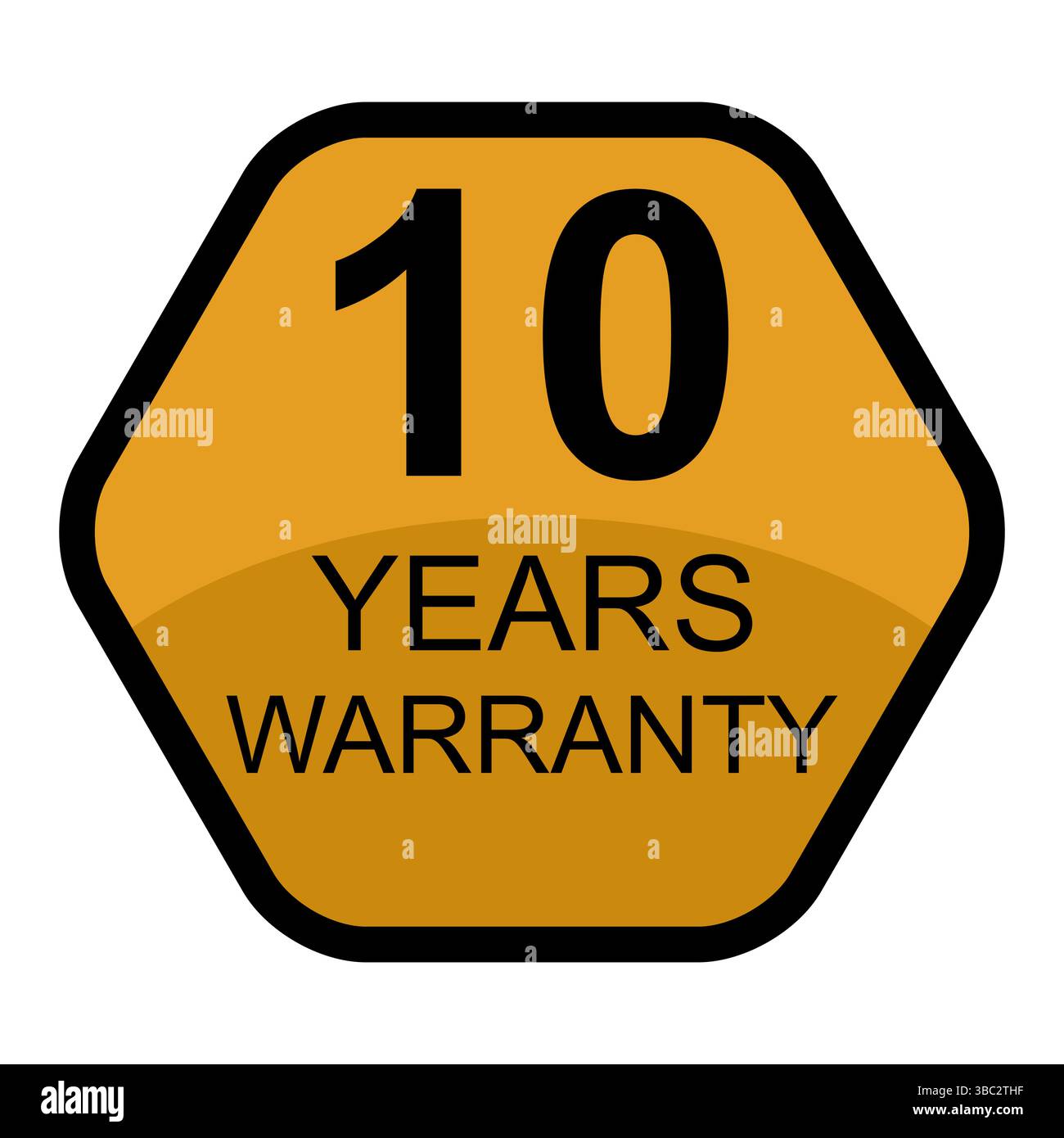 Ten years warranty icon, badge seal guarantee certificate customer sign ...