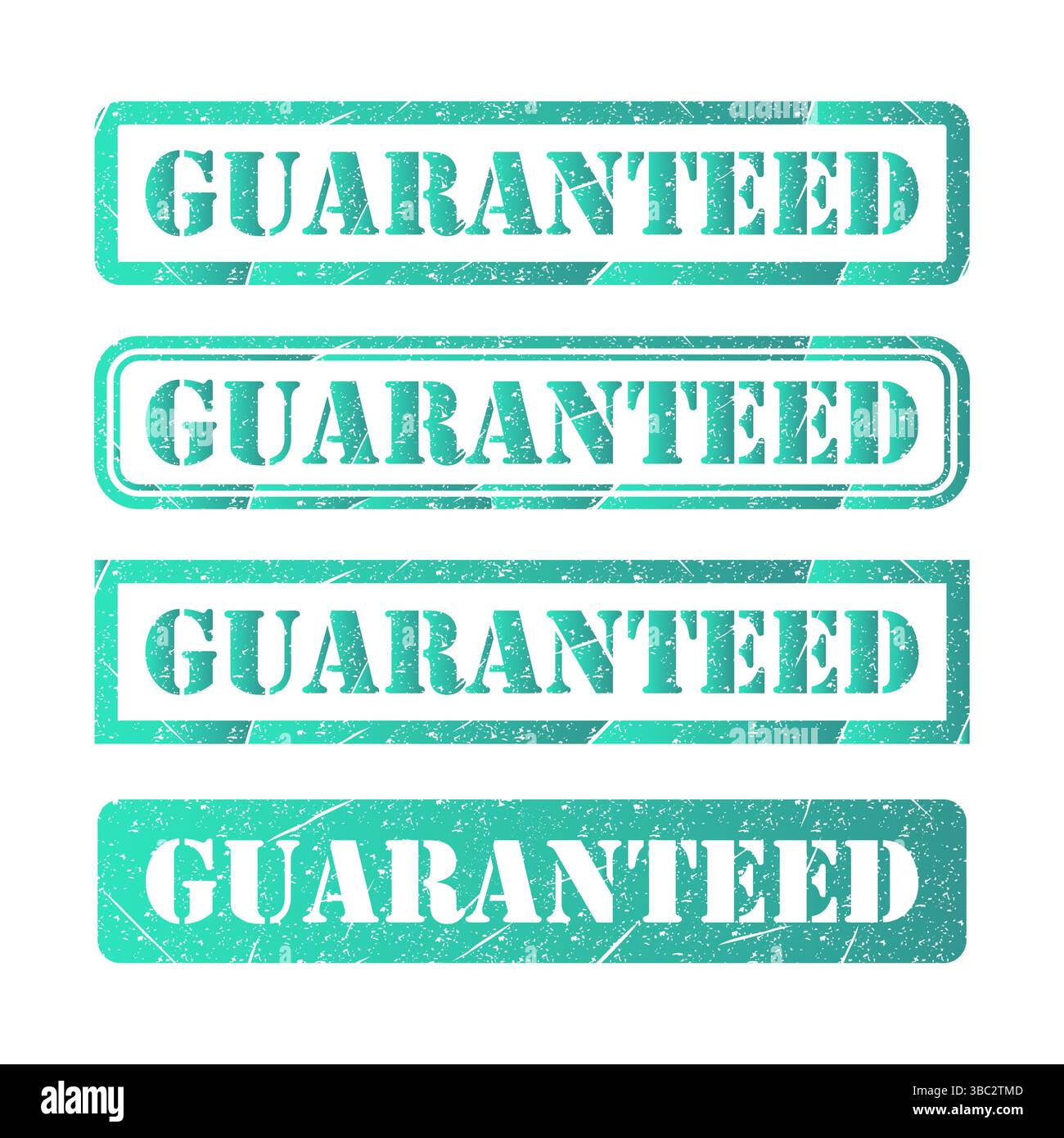 Set of Guaranteed stamp symbol, label sticker sign button, text banner ...