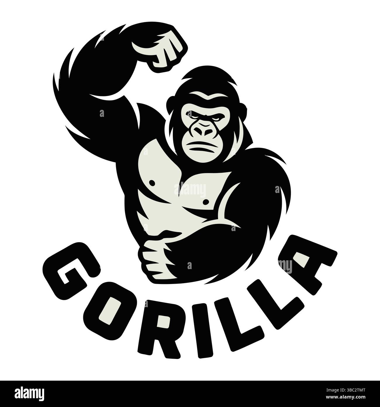 Black and white vector cartoon gorilla hi-res stock photography and ...