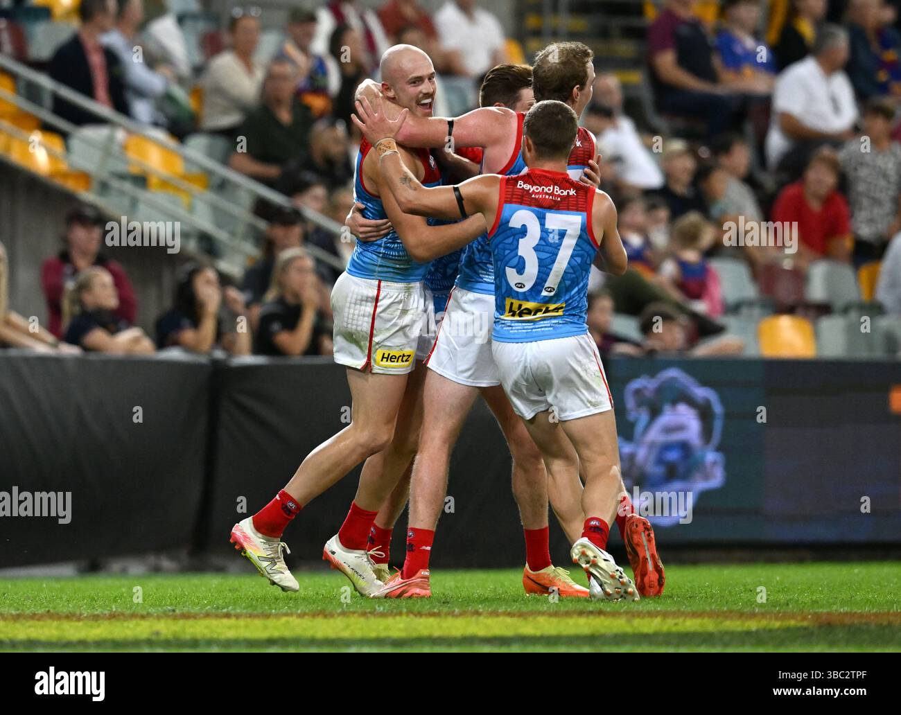 Brisbane, Australia. 18th May, 2025. Aidan Johnson (left) of the ...