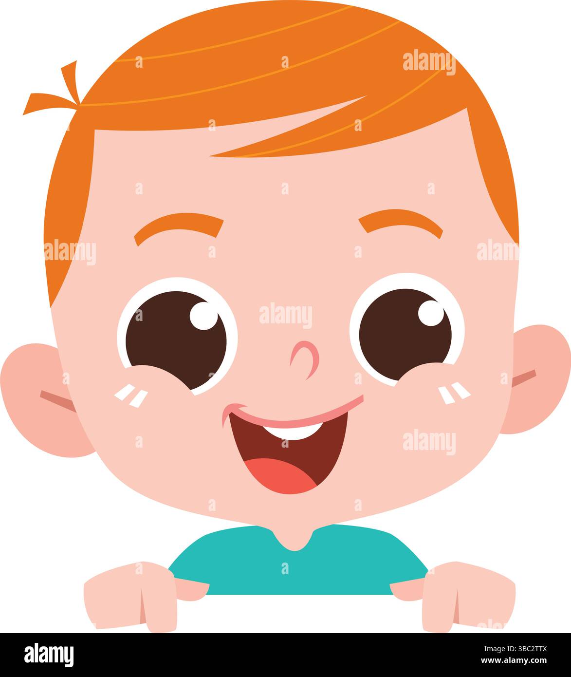 Happy Smiling Baby – Cute Cartoon Character with Cheerful Expression ...