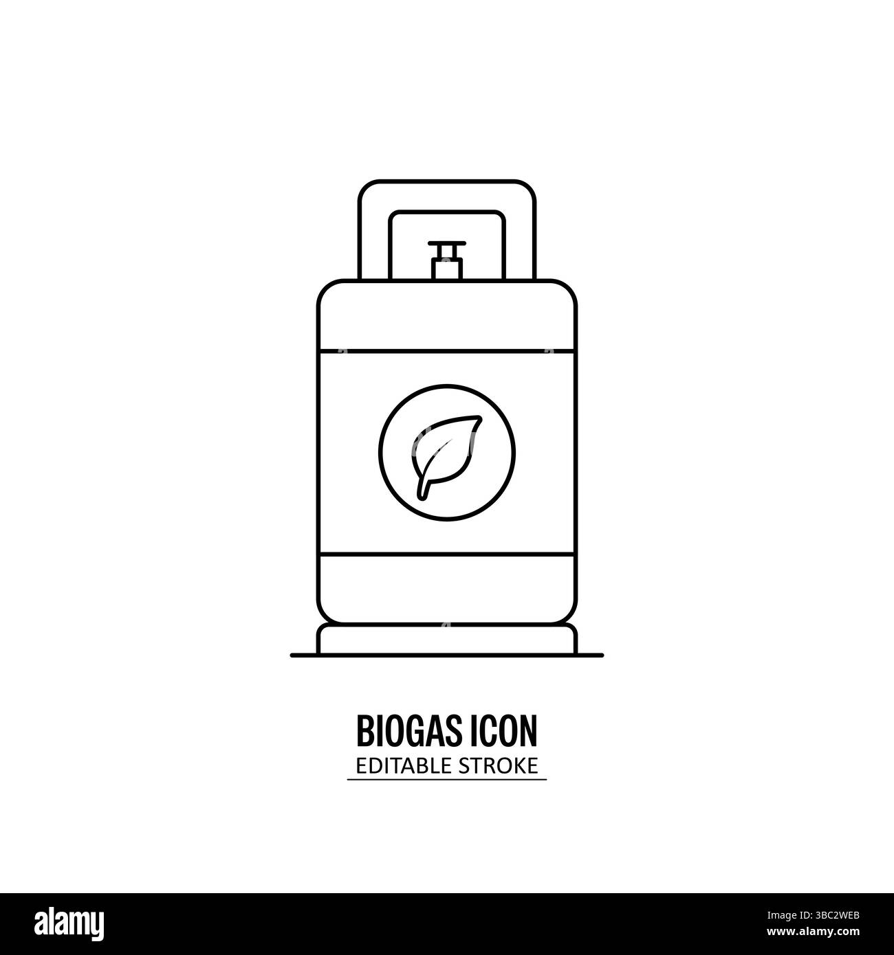 biogas icon with white background. Editable Stroke Style for Web, App ...