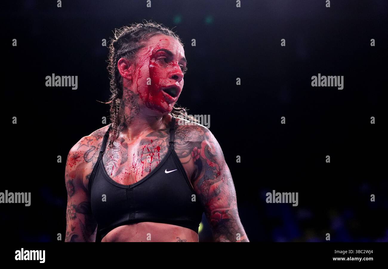 Fara El Bousairi during her Superfly weight bout against Shannon Ryan ...