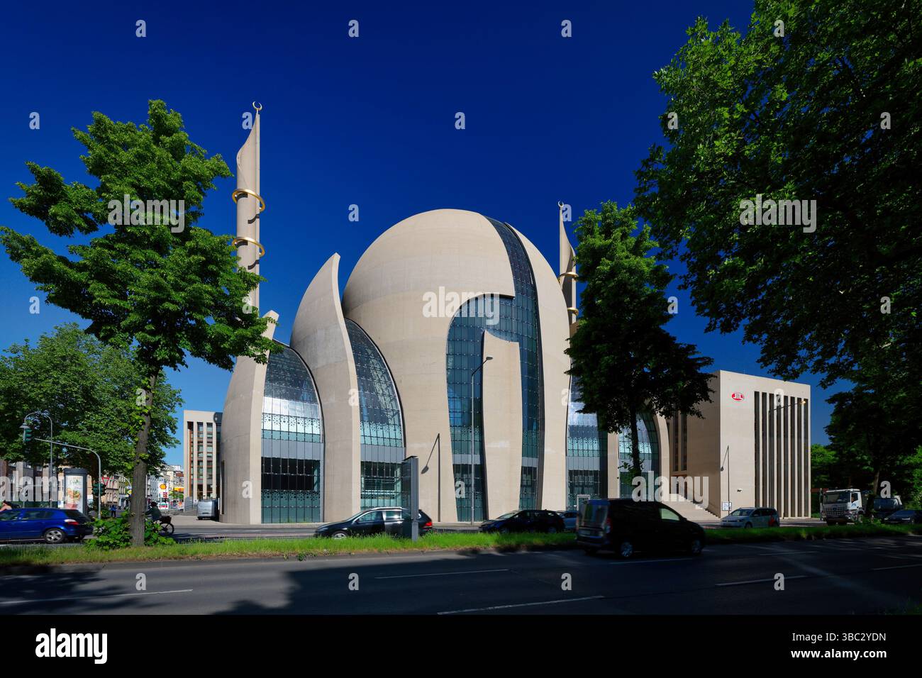 Cologne, Germany May 13 2025: Cologne's central mosque with its two ...