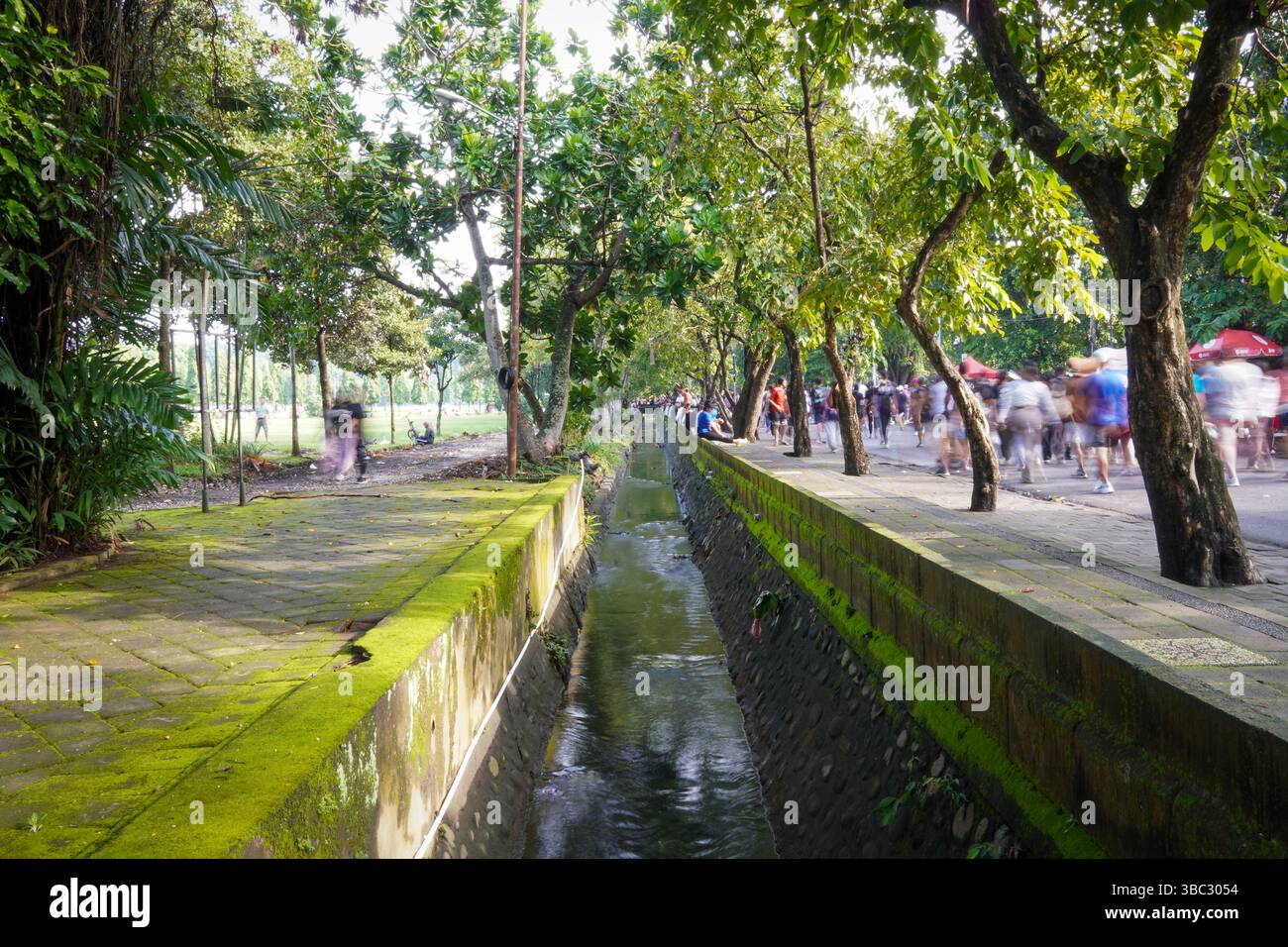 Busy Sunday at Renon Field, Denpasar Bali during Car Free Day with ...