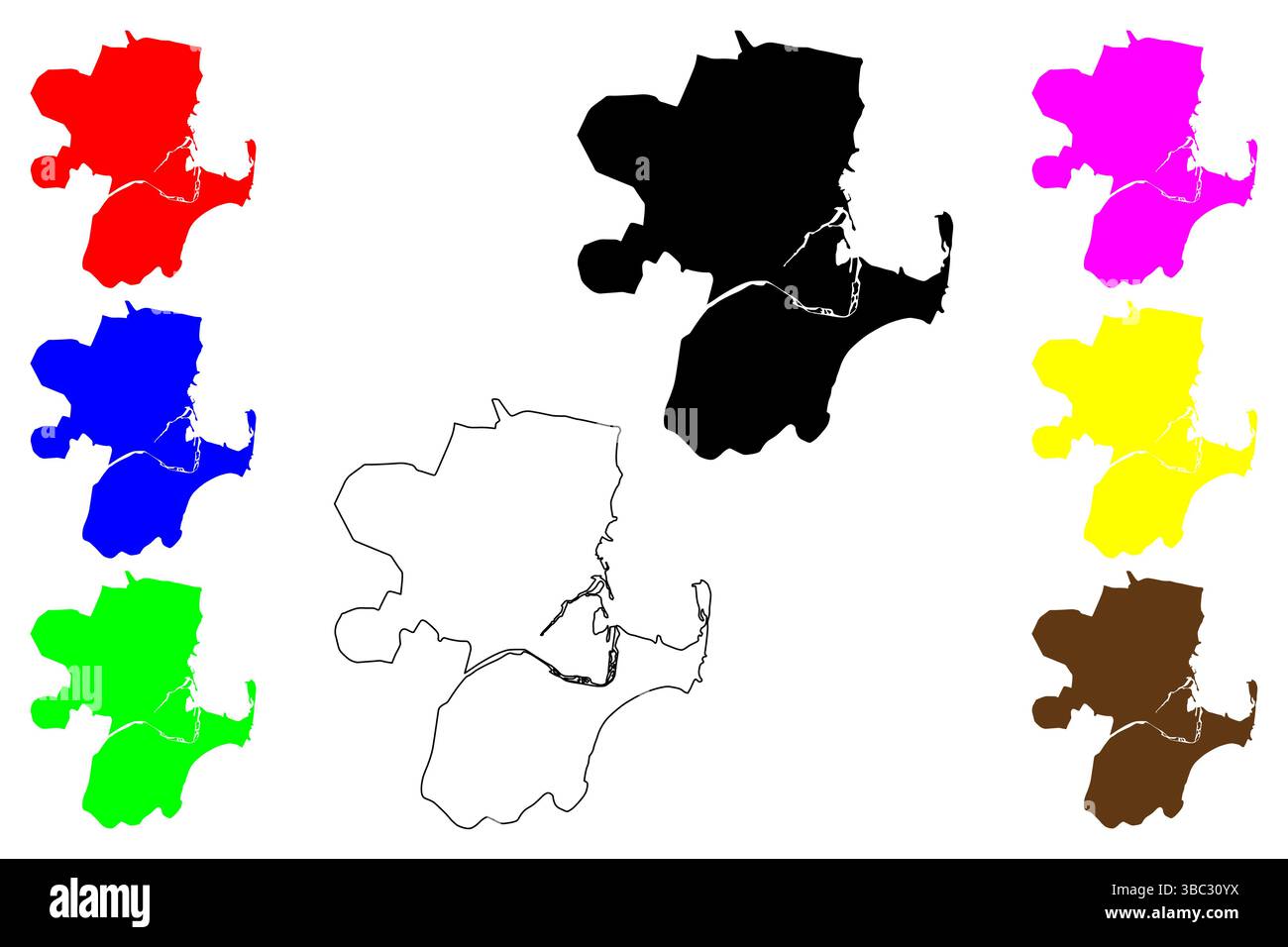 Thoothukudi city (Republic of India, State of Tamil Nadu) map vector ...