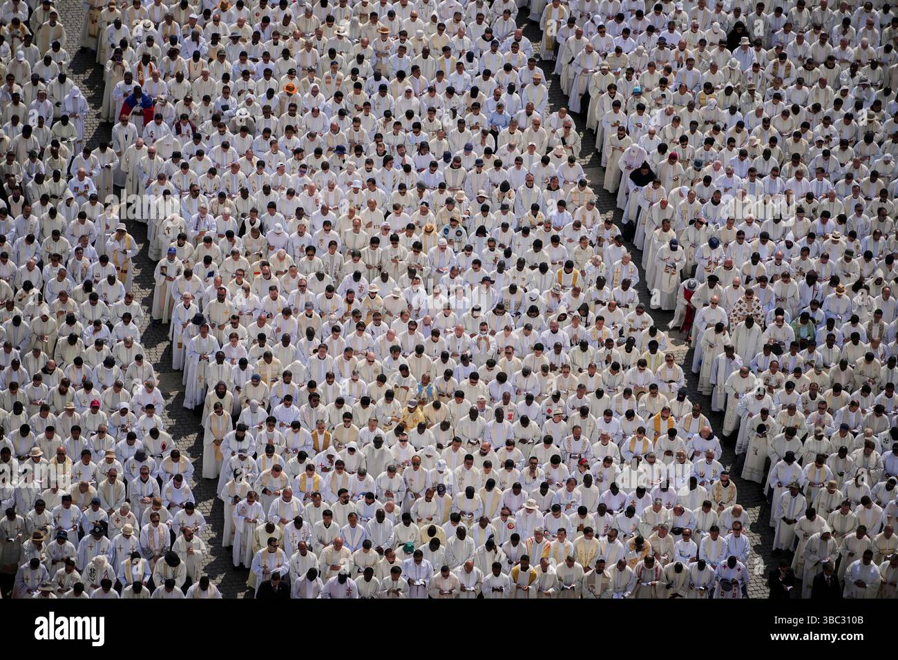 Catholic priests gather as Pope Leo XIV celebrates a Mass for the ...