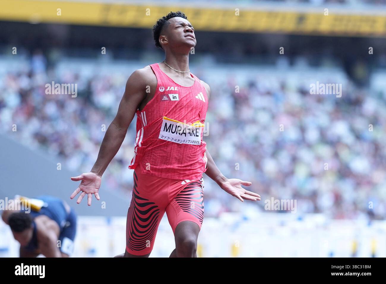 Rachid Muratake of Japan reacts after the goal during Men's 110 meter ...
