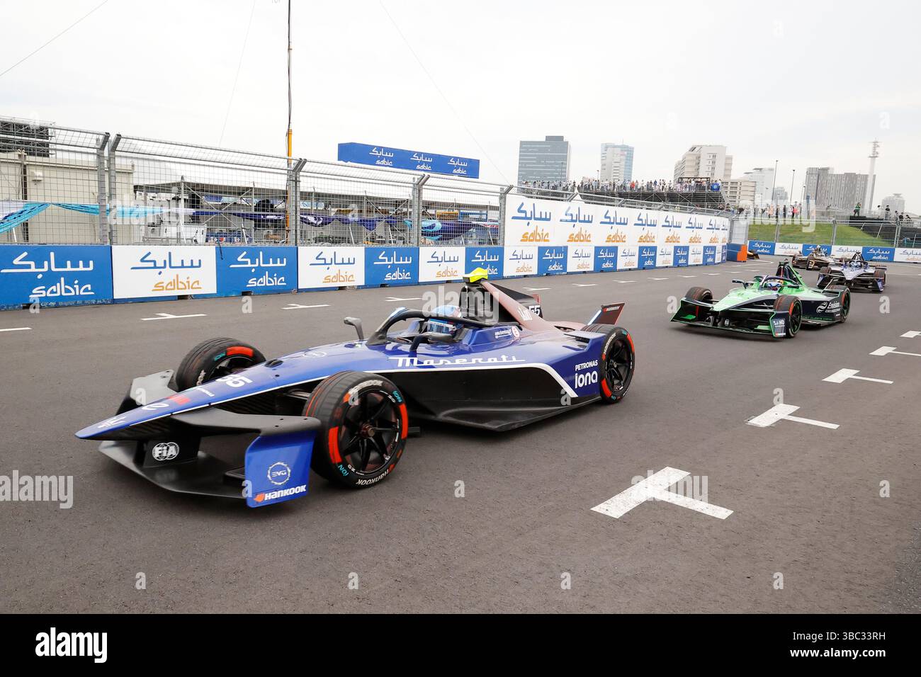Tokyo, Japan. 18th May, 2025. Racers in action during the Formula E ...