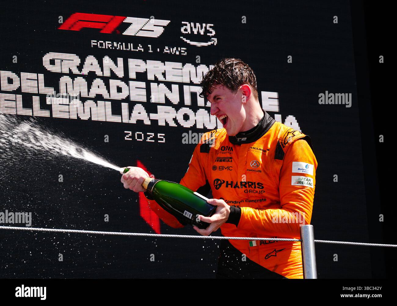 Rodin Motorsport's Alex Dunne celebrates winning the F2 race at the ...
