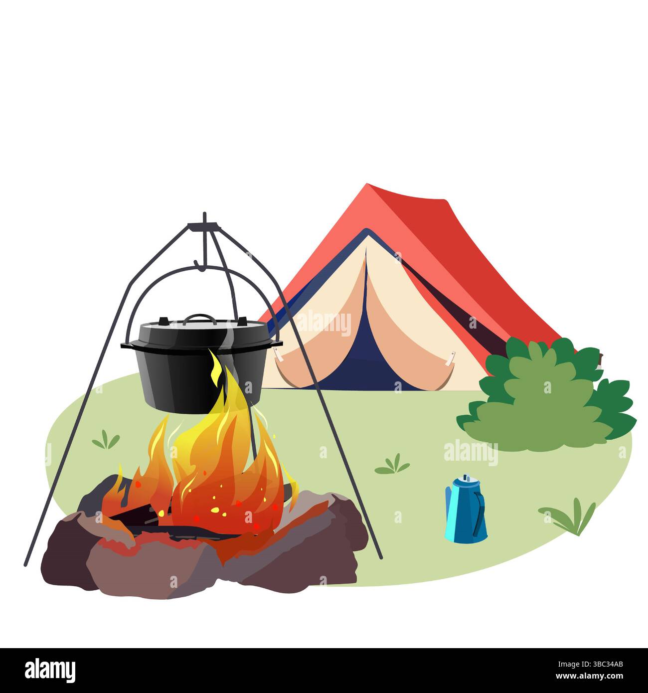 Camp life in tent Cut Out Stock Images & Pictures - Alamy