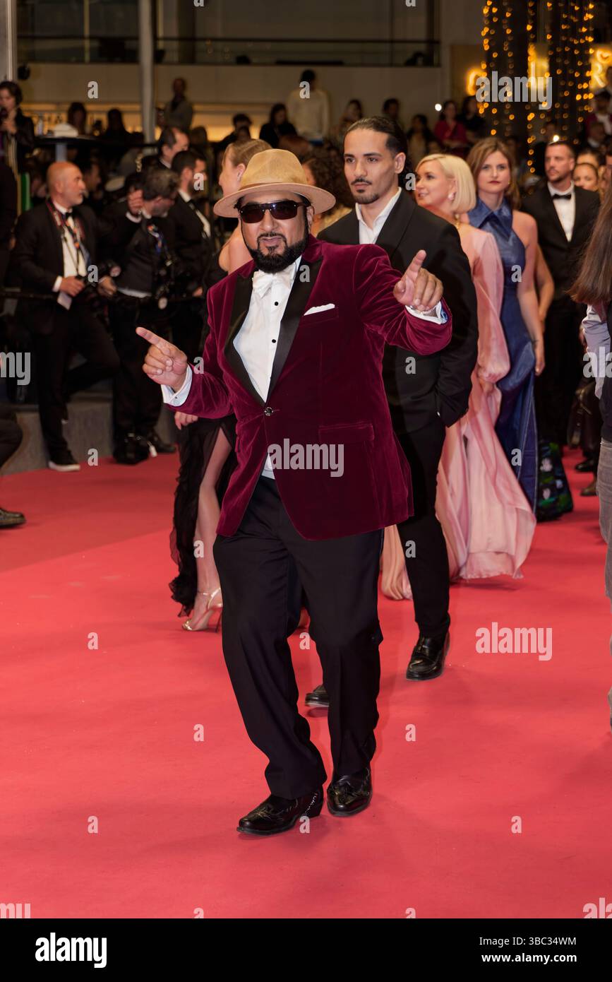Cannes, France. 17th May, 2025. Actor Tahir Ashraf attends the red carpet for ''Le Roi Soleil ...