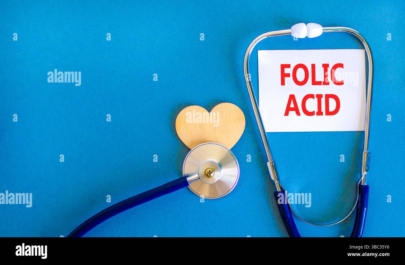 Folic acid symbol. Concept words Folic acid on beautiful white card ...