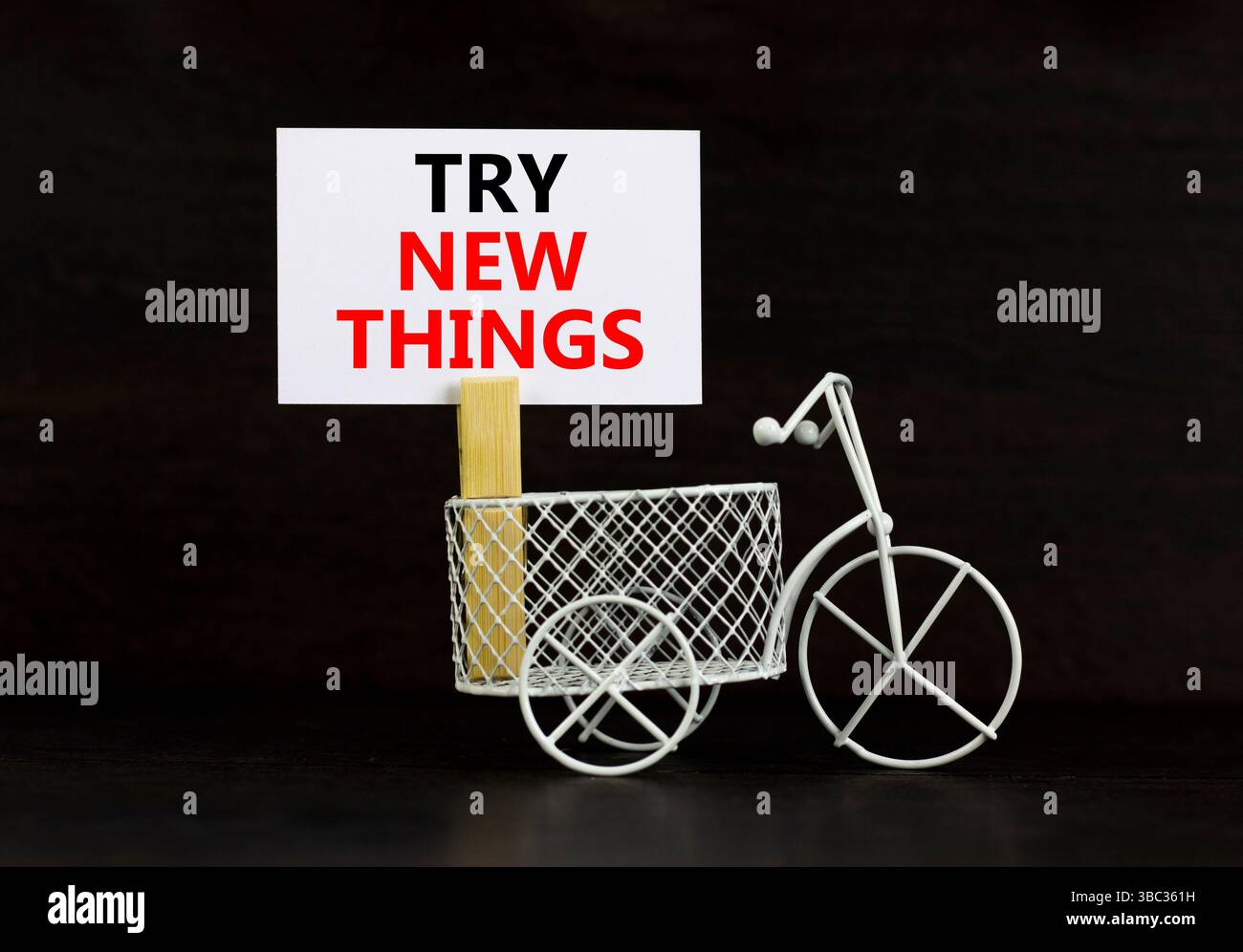 Try new things symbol. Concept words Try new things on beautiful white ...