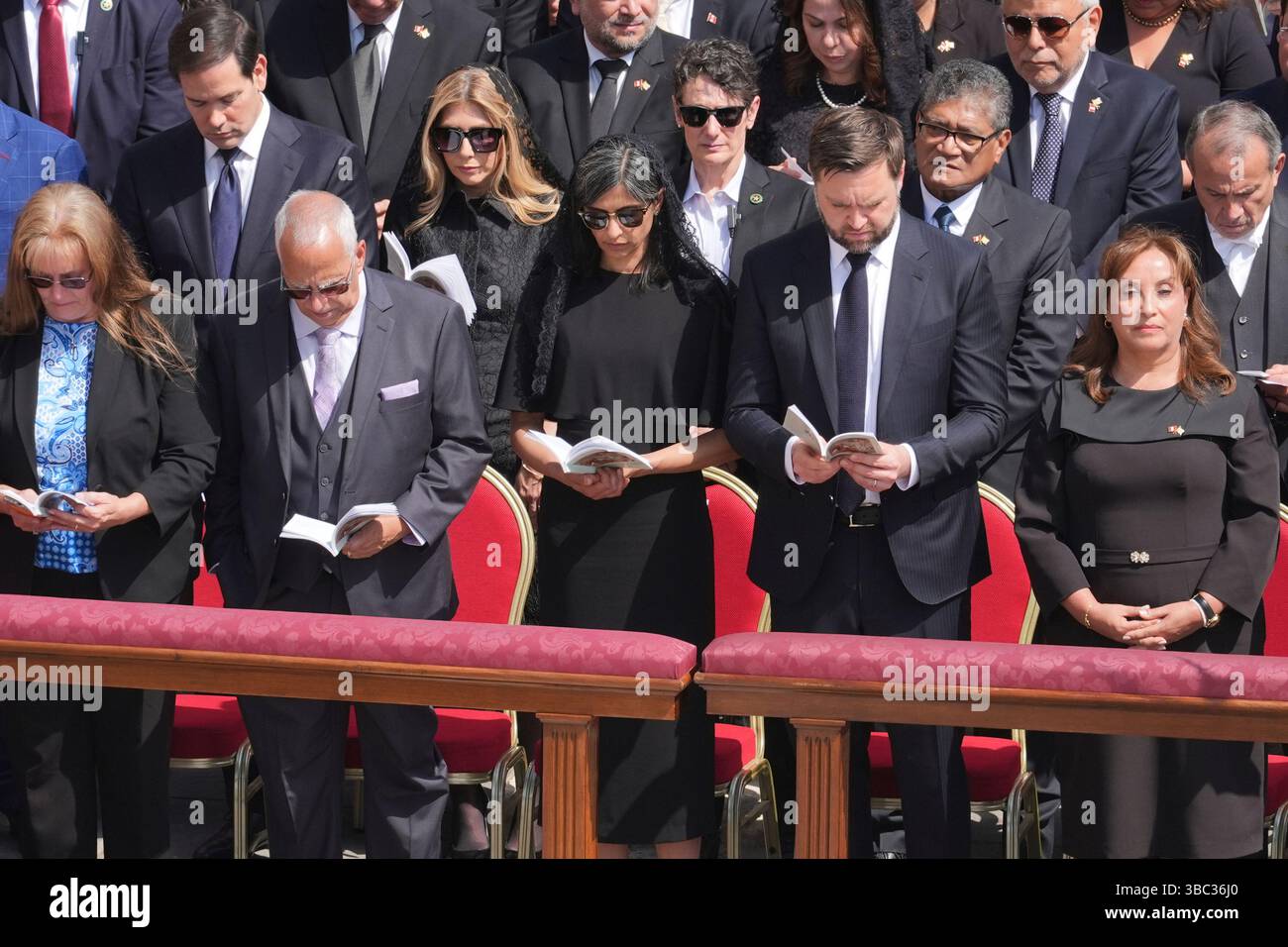 Vice President JD Vance, second right, and second lady Usha Vance ...