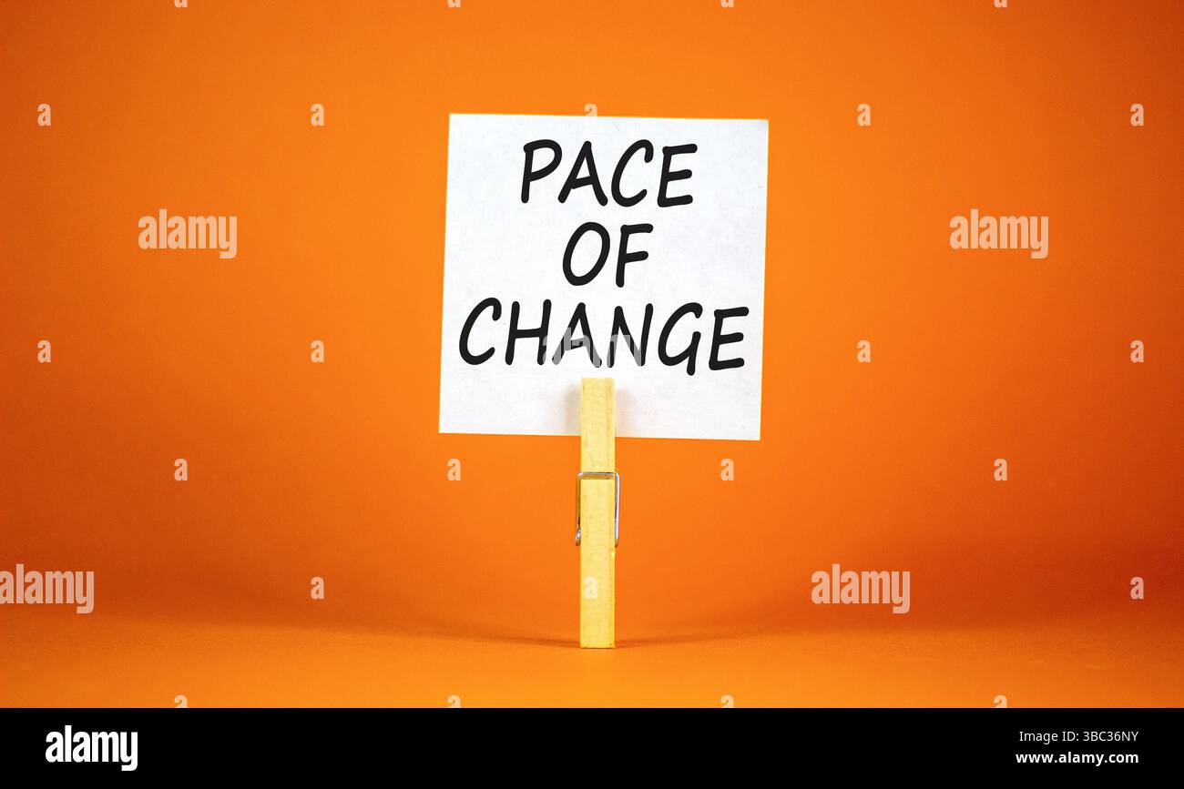 Pace of change symbol. Concept words Pace of change on beautiful white ...