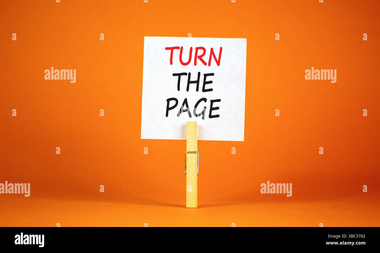 Turn the page symbol. Concept words Turn the page on beautiful white ...