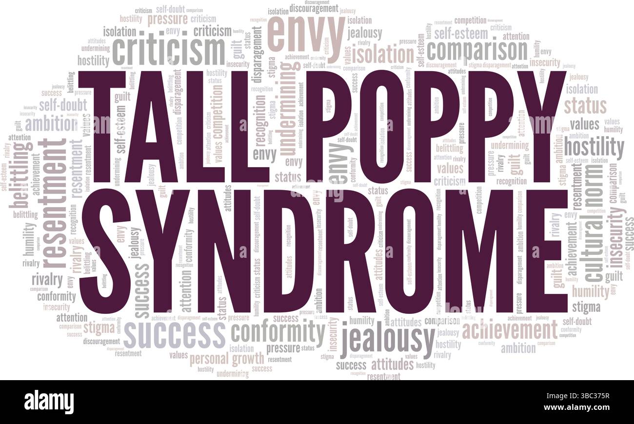 Tall Poppy Syndrome word cloud conceptual design isolated on white ...