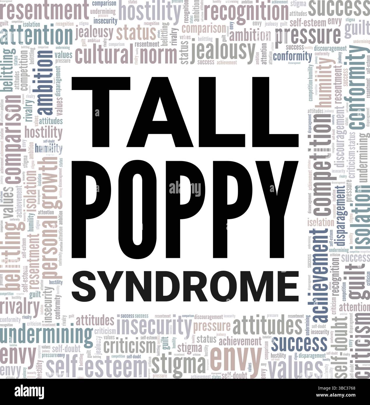 Tall Poppy Syndrome word cloud conceptual design isolated on white ...