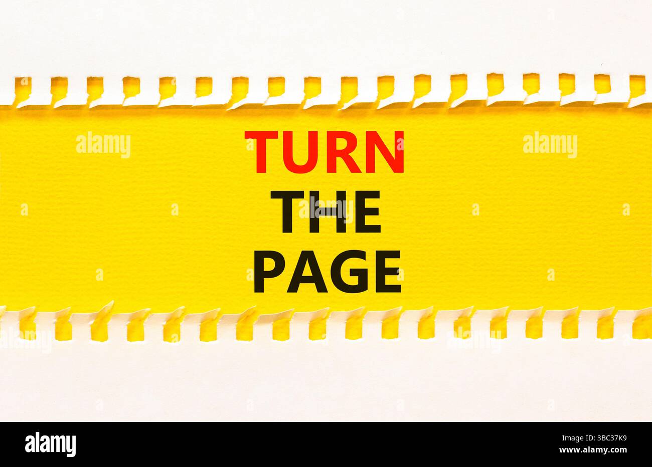 Turn the page symbol. Concept words Turn the page on beautiful yellow ...
