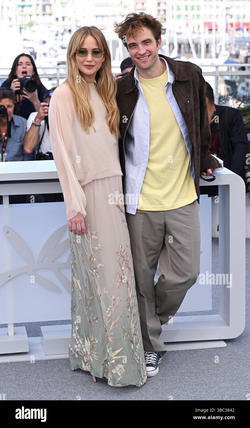 Cannes, France. May 18th, 2025. Jennifer Lawrence and Robert Pattinson ...