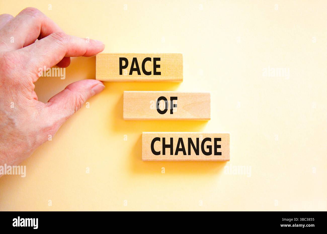 Pace of change symbol. Concept words Pace of change on beautiful wooden ...
