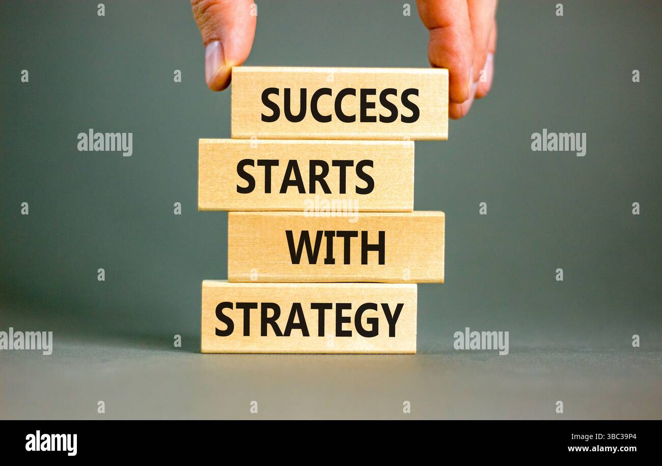 Success starts with strategy symbol. Concept words Success starts with ...