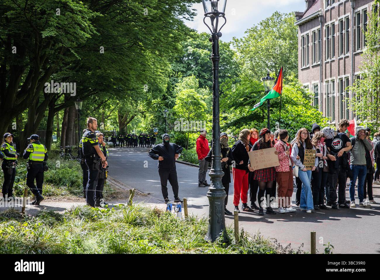 AMSTERDAM - Activists have gathered in front of the building of the ...