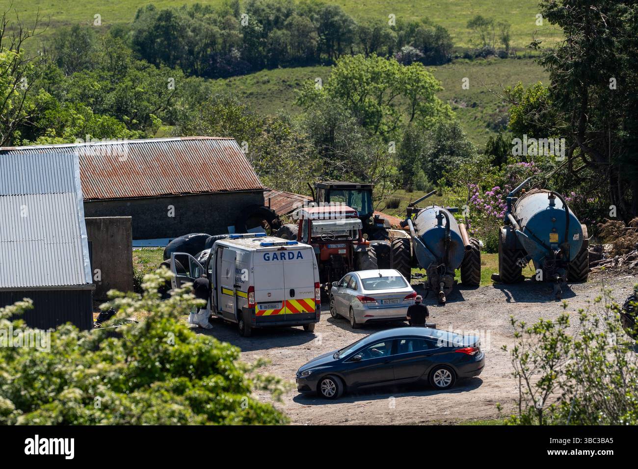 Gardai at the scene in Carrig East, Kenmare, investigating the ...