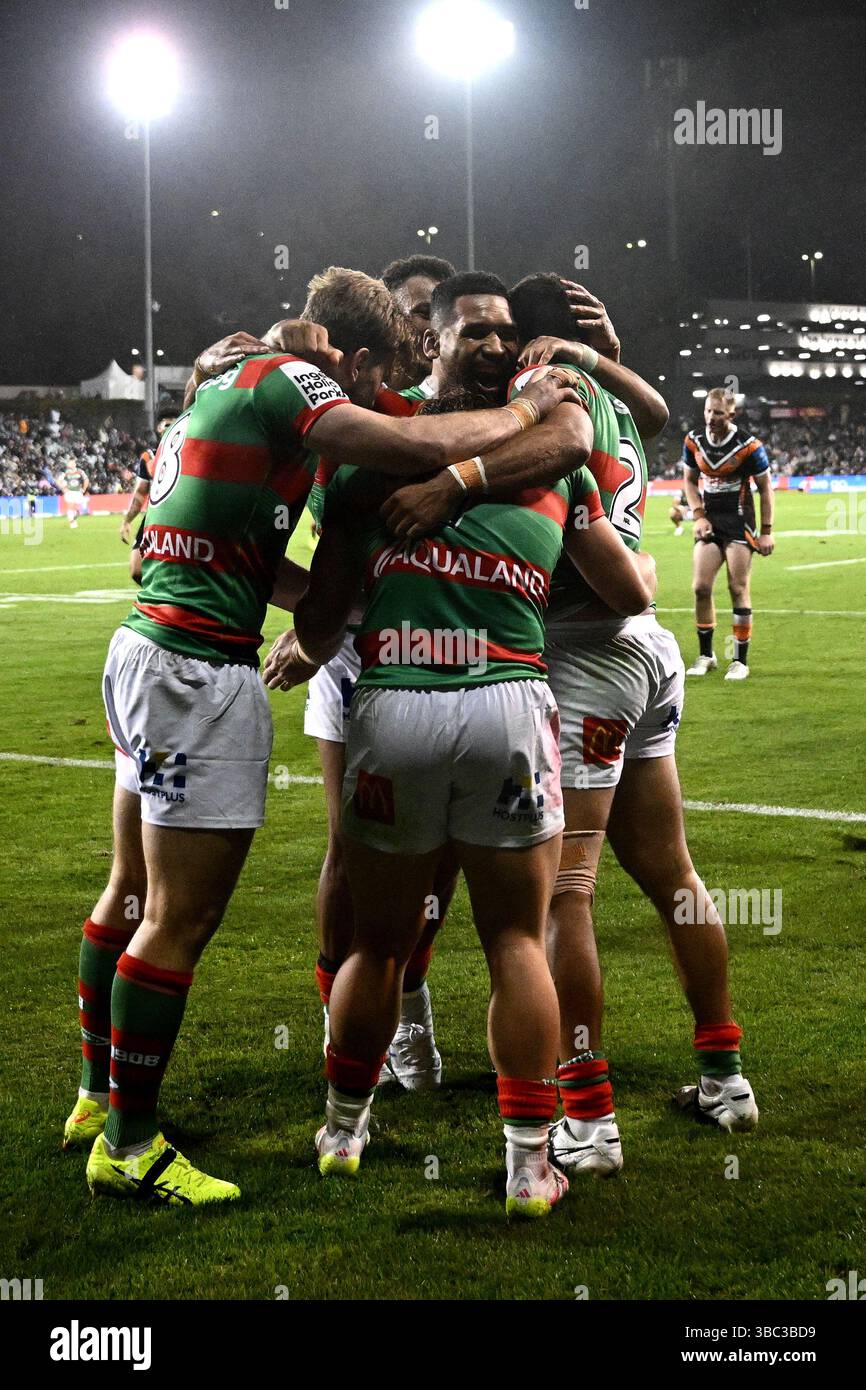 Sydney, Australia. 18th May, 2025. Alex Johnston of the Rabbitohs ...
