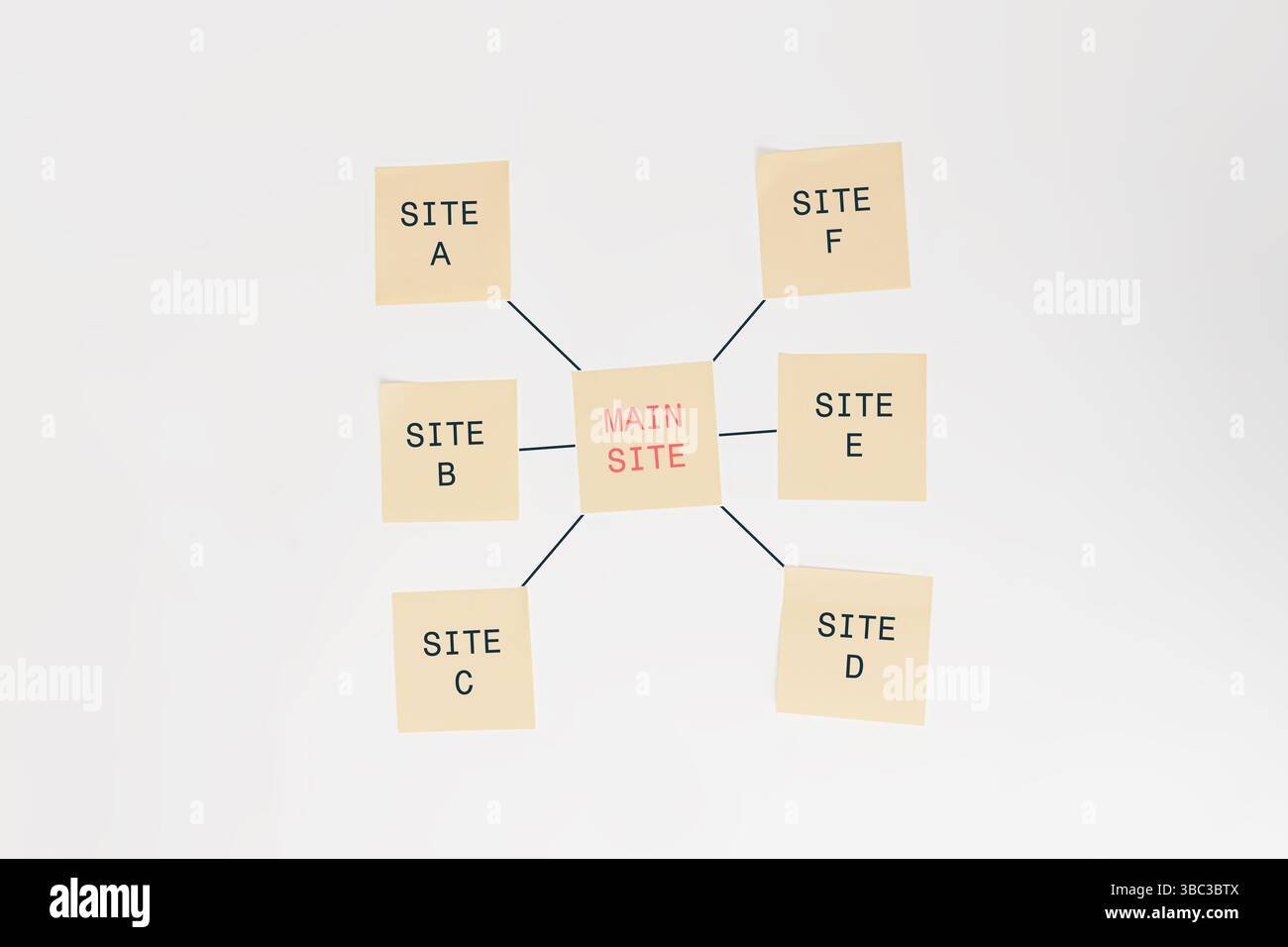 Diagram of the backlinks building process with the main site at the ...