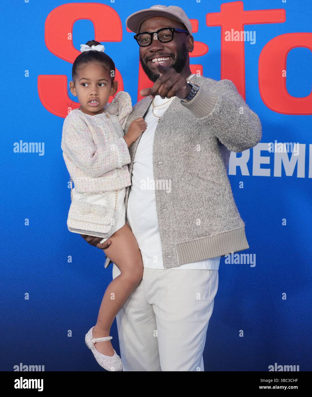 Lamorne Morris and Daughter arrives at the Disney's LILO & STITCH World ...