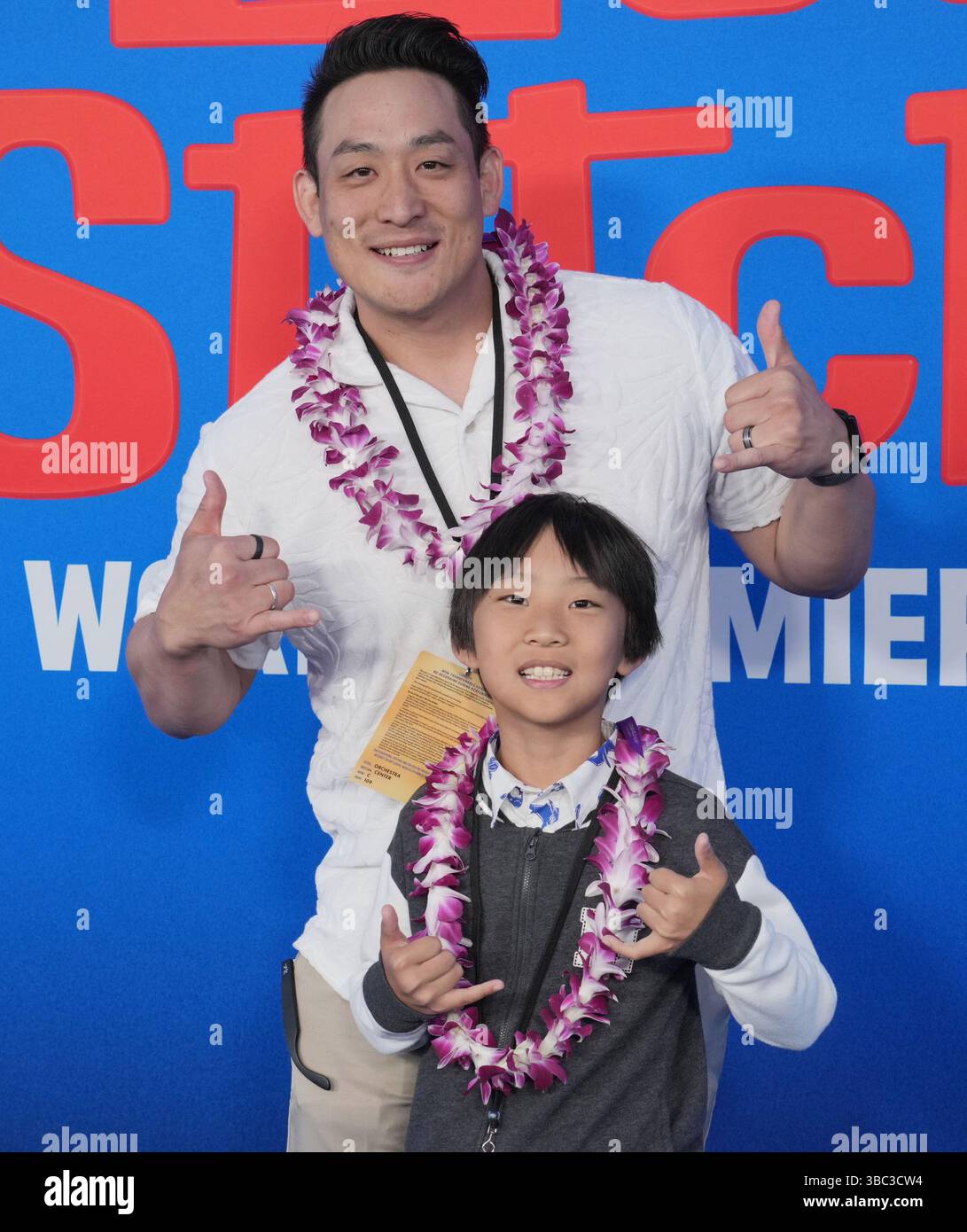 Los Angeles, USA. 14th Apr, 2025. Jordan Kim and Jeff Kim arrives at ...