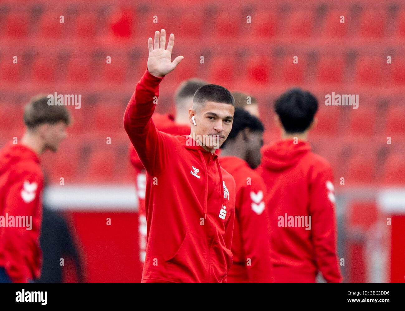 Leverkusen, Deutschland. 18th May, 2025. San-Luca Spitali (1.FC Koeln, #3) 18.05.2025, Bayer ...
