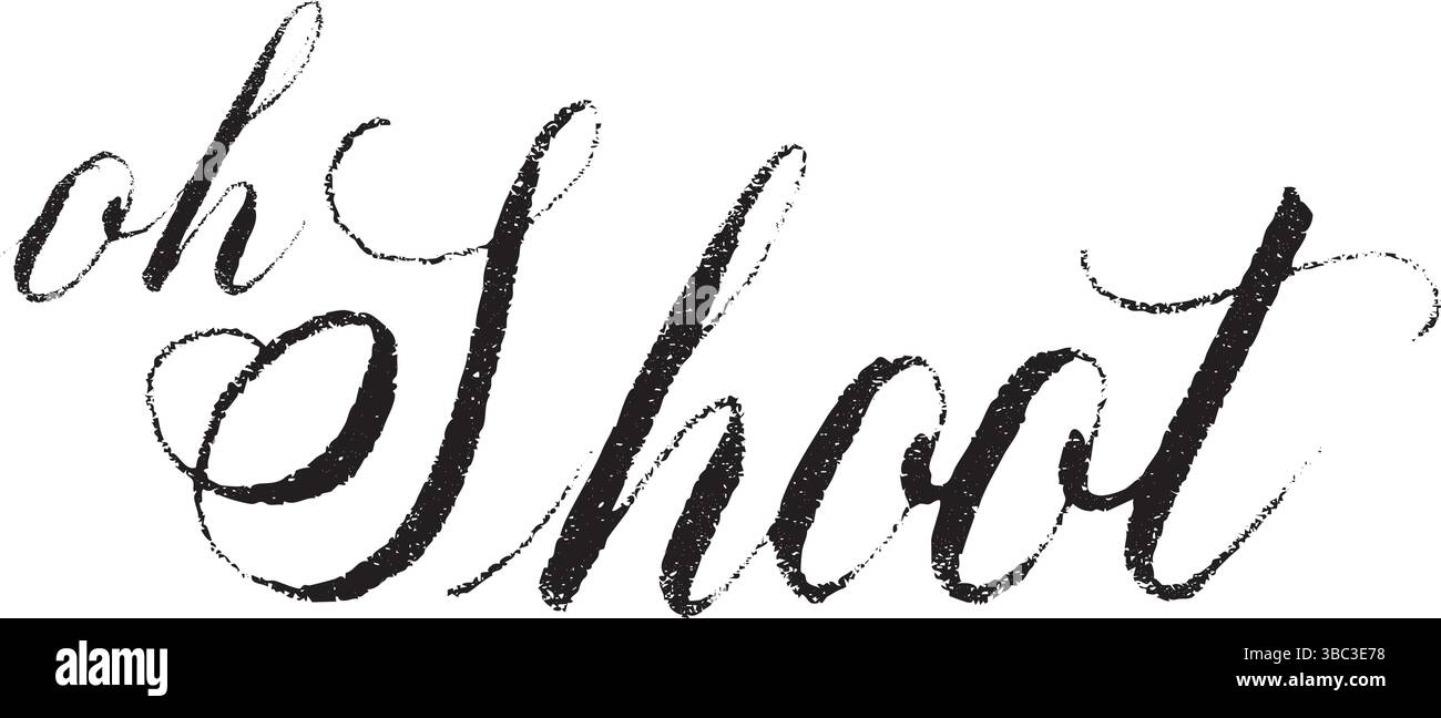 OH SHOOT cursive brush lettering Stock Vector Image & Art - Alamy