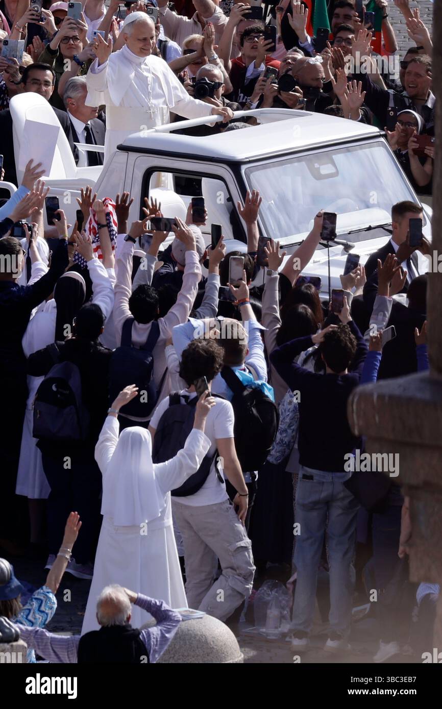 Vatican City, Italy. 18th May, 2025. Holy Father Leo XIV indulges the ...