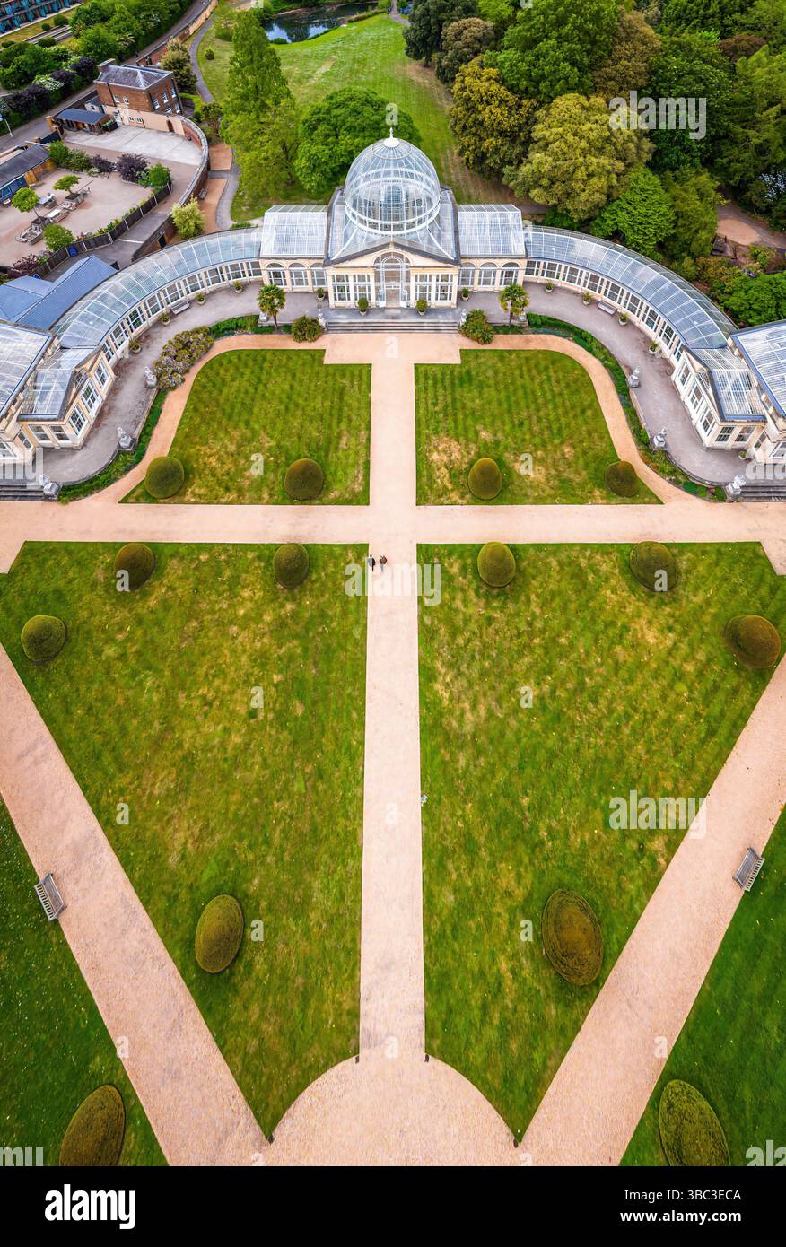Drone image of the iconic conservatory at Syon House, London ...