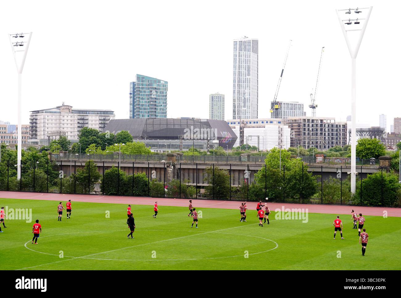 A Football match takes place near to the stadium before the Premier ...