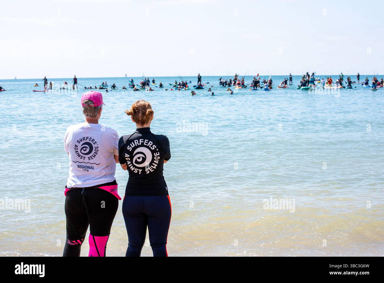 Brighton, UK. 17th May, 2025. Protesters look at their colleagues ...