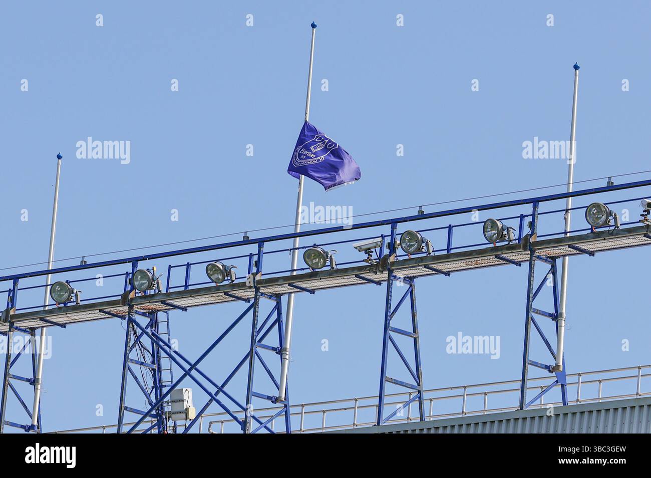 Everton flag at half mast during the Premier League match Everton vs ...