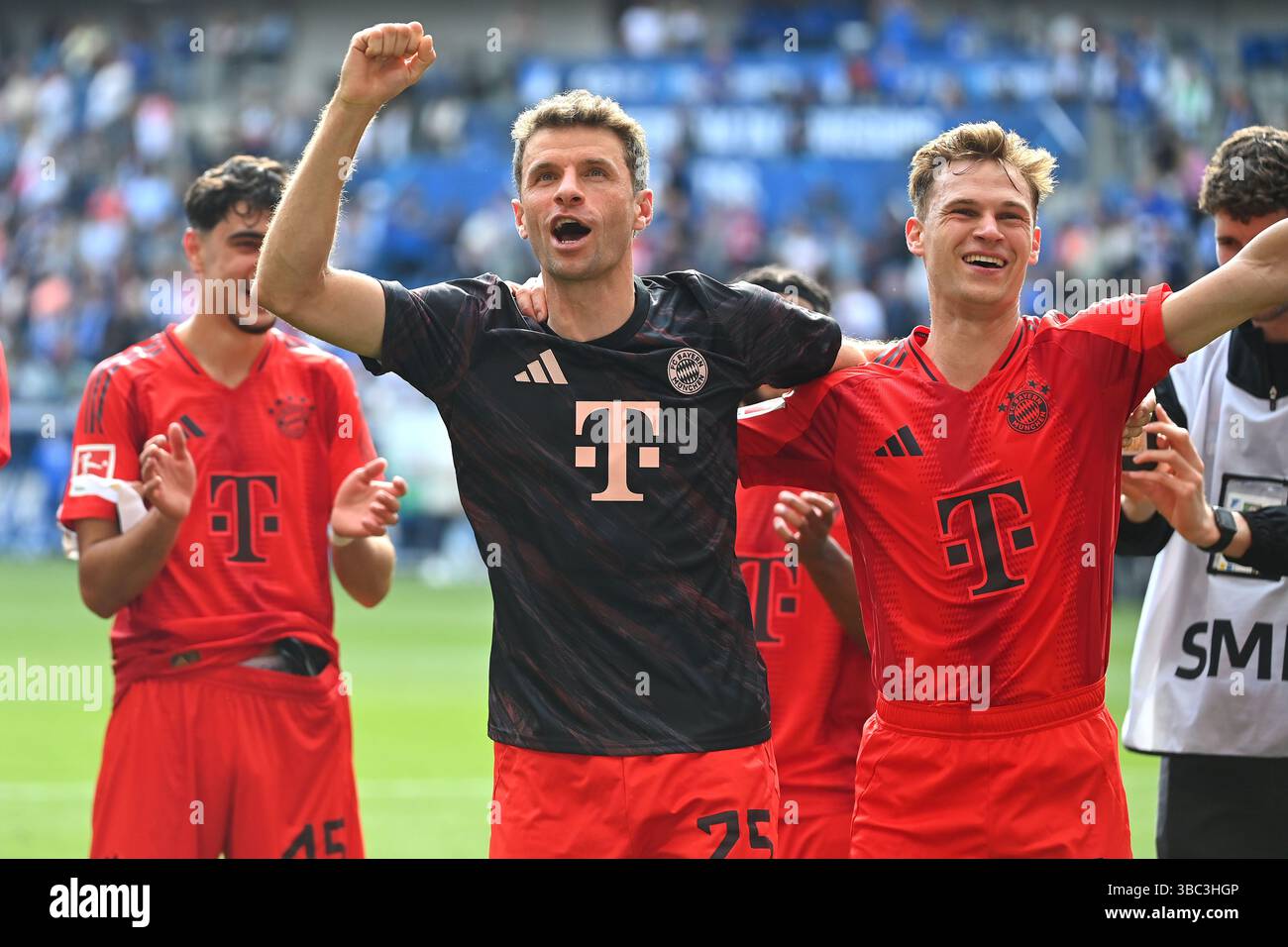 Sinsheim, Deutschland. 17th May, 2025. Final jubilation: Thomas MUELLER (M?LLER, FC Bayern ...