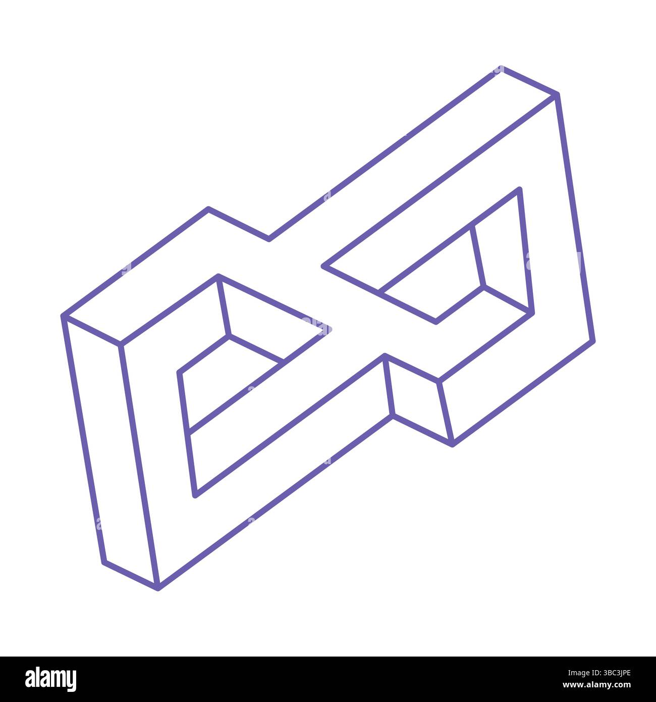 Impossible shapes. Sacred geometry figures. Optical illusion. Abstract eternal geometric object ...