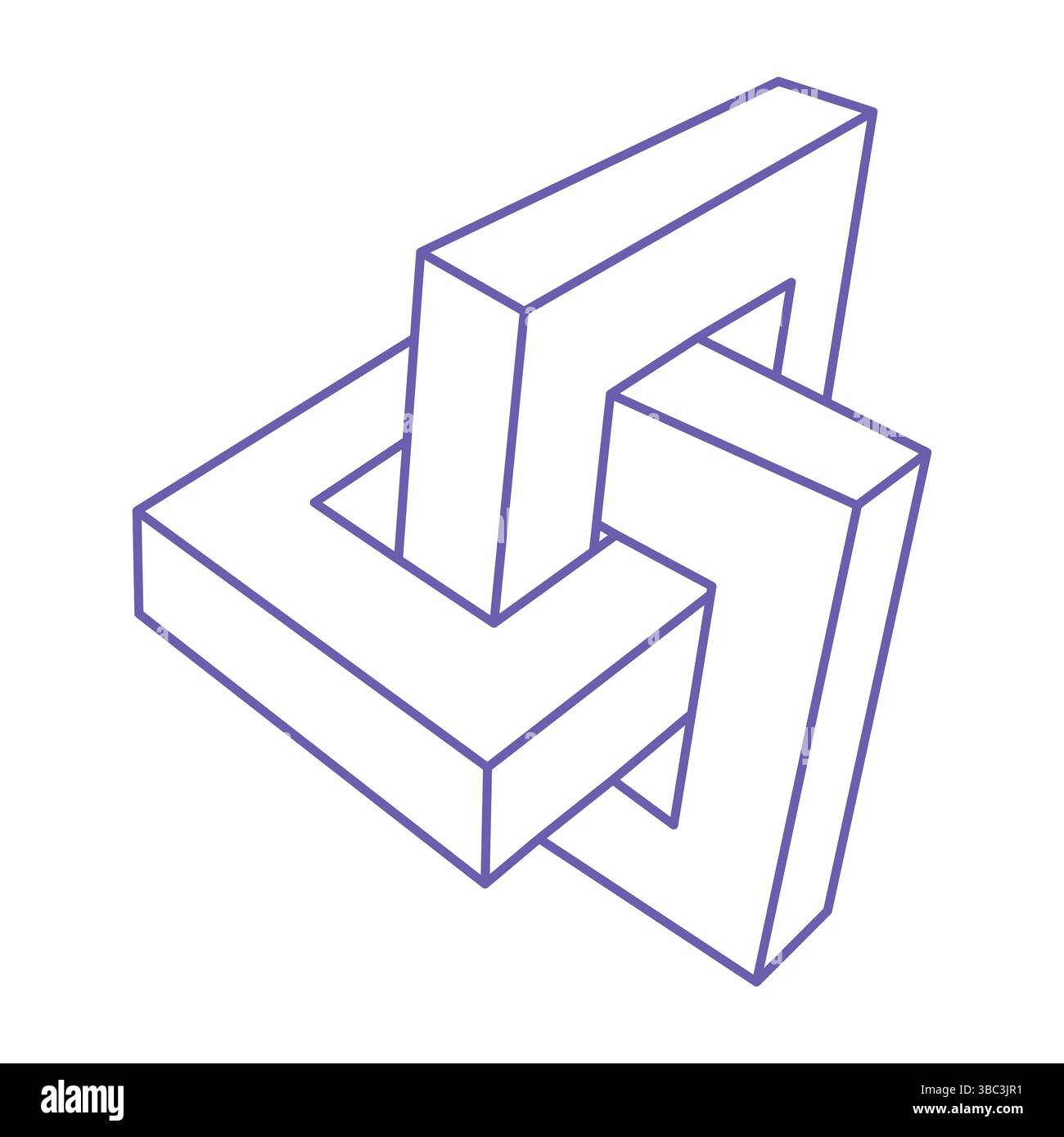 Impossible shapes. Optical illusion. Sacred geometry figure. Abstract eternal geometric object ...