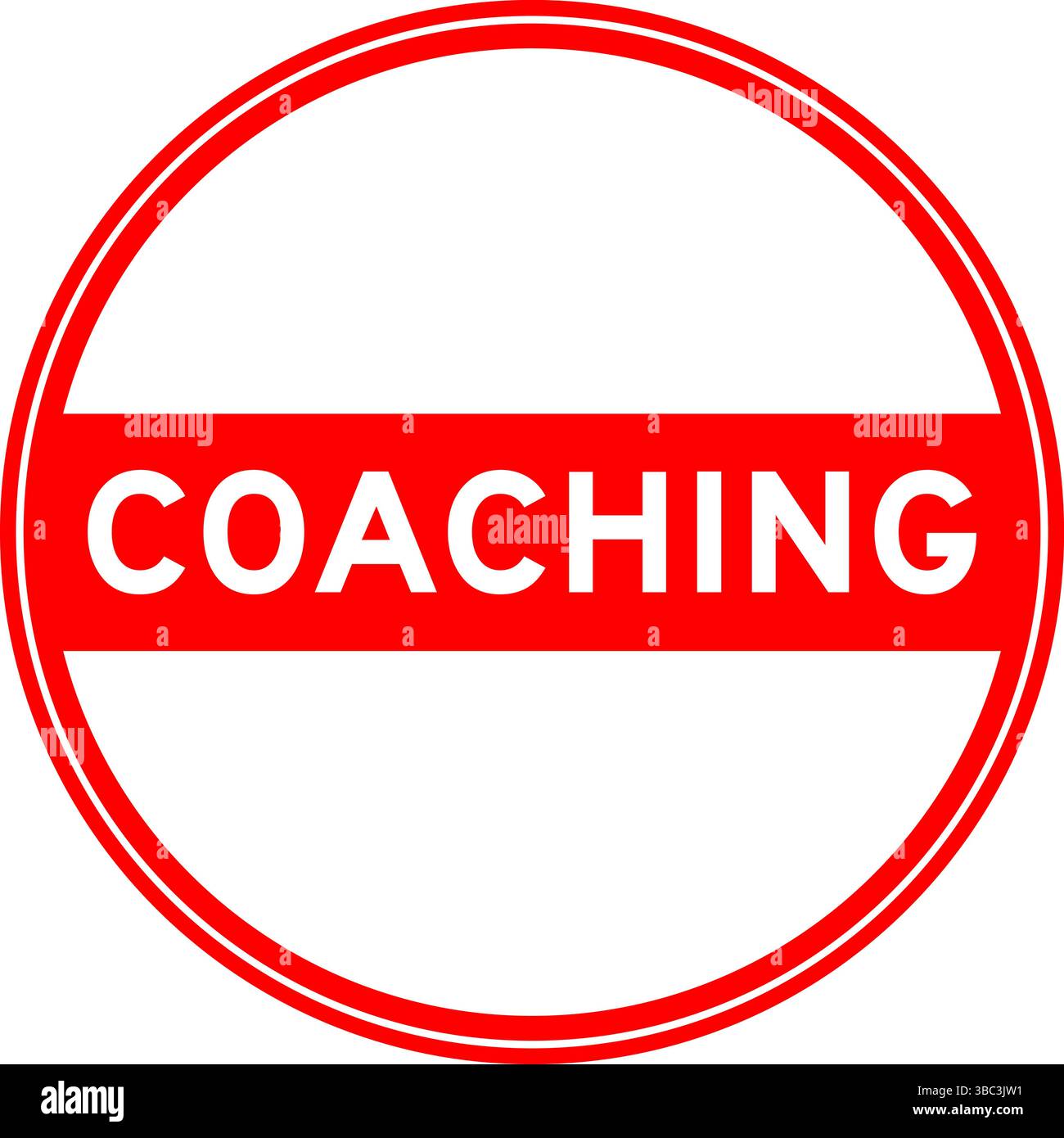 Red color round seal sticker in word coaching on white background Stock ...